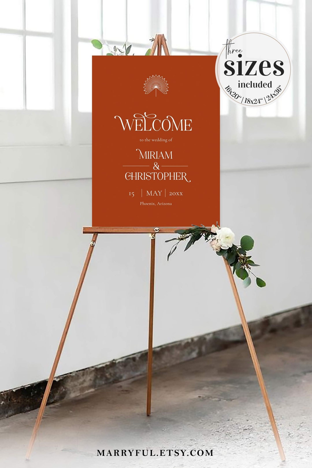 Terracotta Wedding Welcome Sign Template to Download and Print, Boho ...