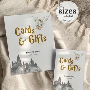 Cards and Gifts Sign Template for Wizard Party Decoration #051 - Etsy