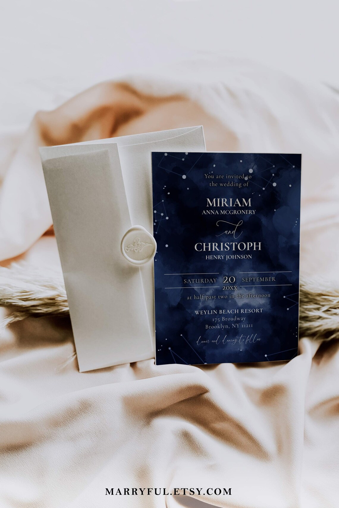 Celestial Wedding Invitation Template to Download and Print - Etsy