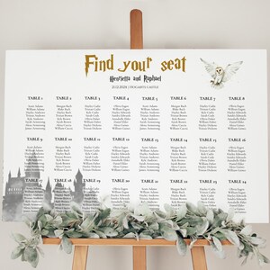 Wizard Seating Chart Template for 24 Tables for Magical Wedding ...