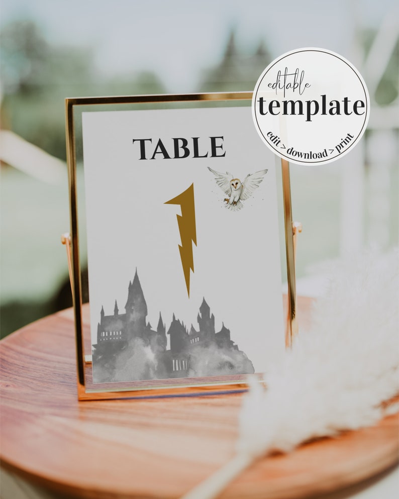 Magical Table Numbers Template for Wedding Wizard Themed Bridal Shower ...