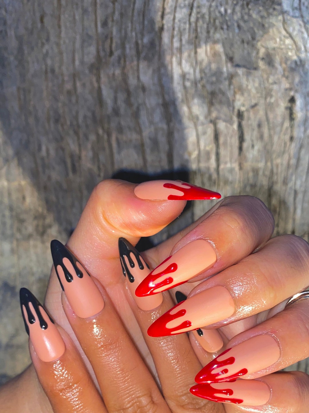 Creepy Dripping Blood Nails/ Halloween Press on Nails - Etsy