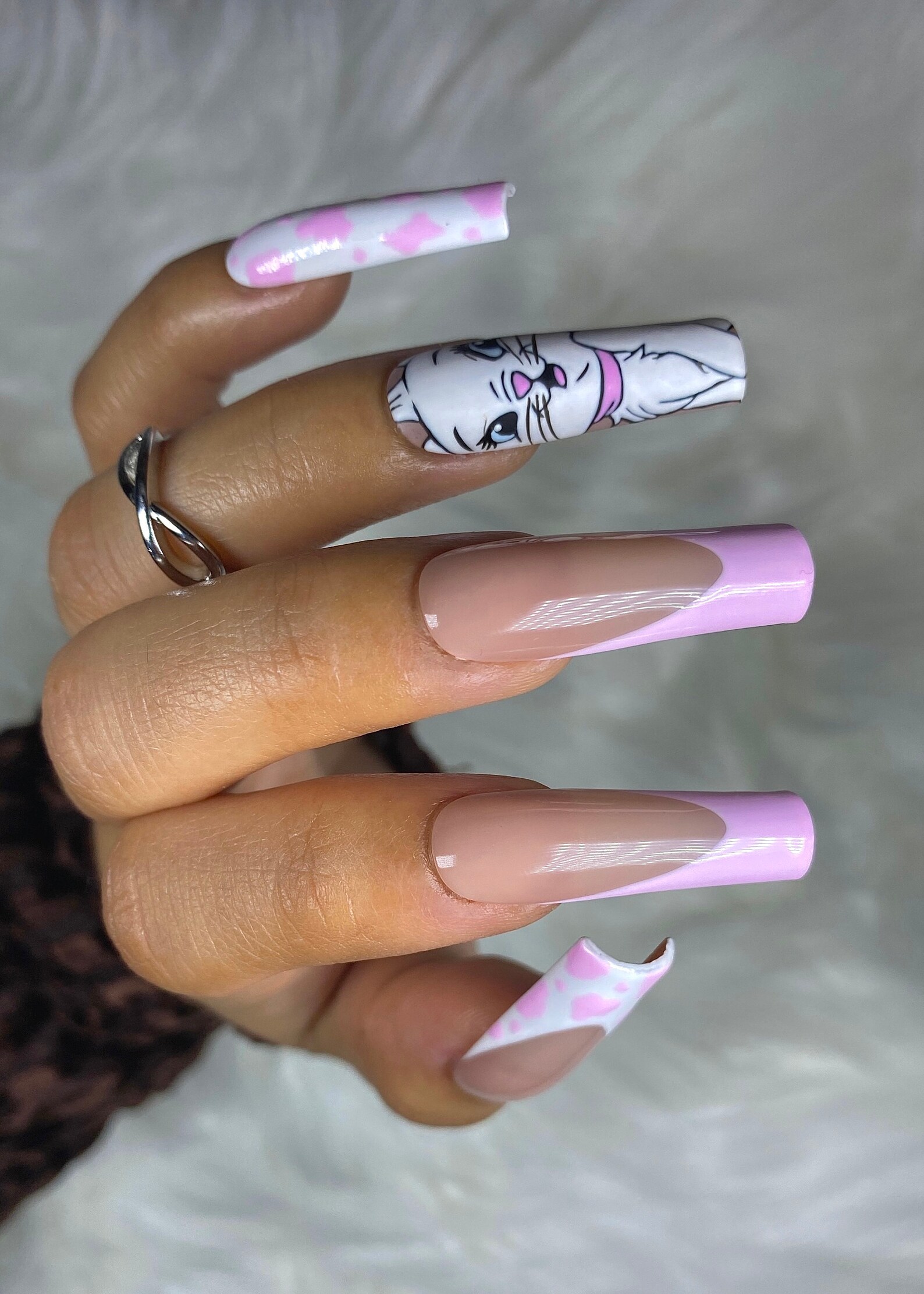 French Pink Marie Nails/ the Aristocats Marie Press on Nails - Etsy
