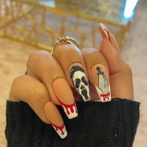 Halloween Scream Nails/ Halloween Press on Nails - Etsy