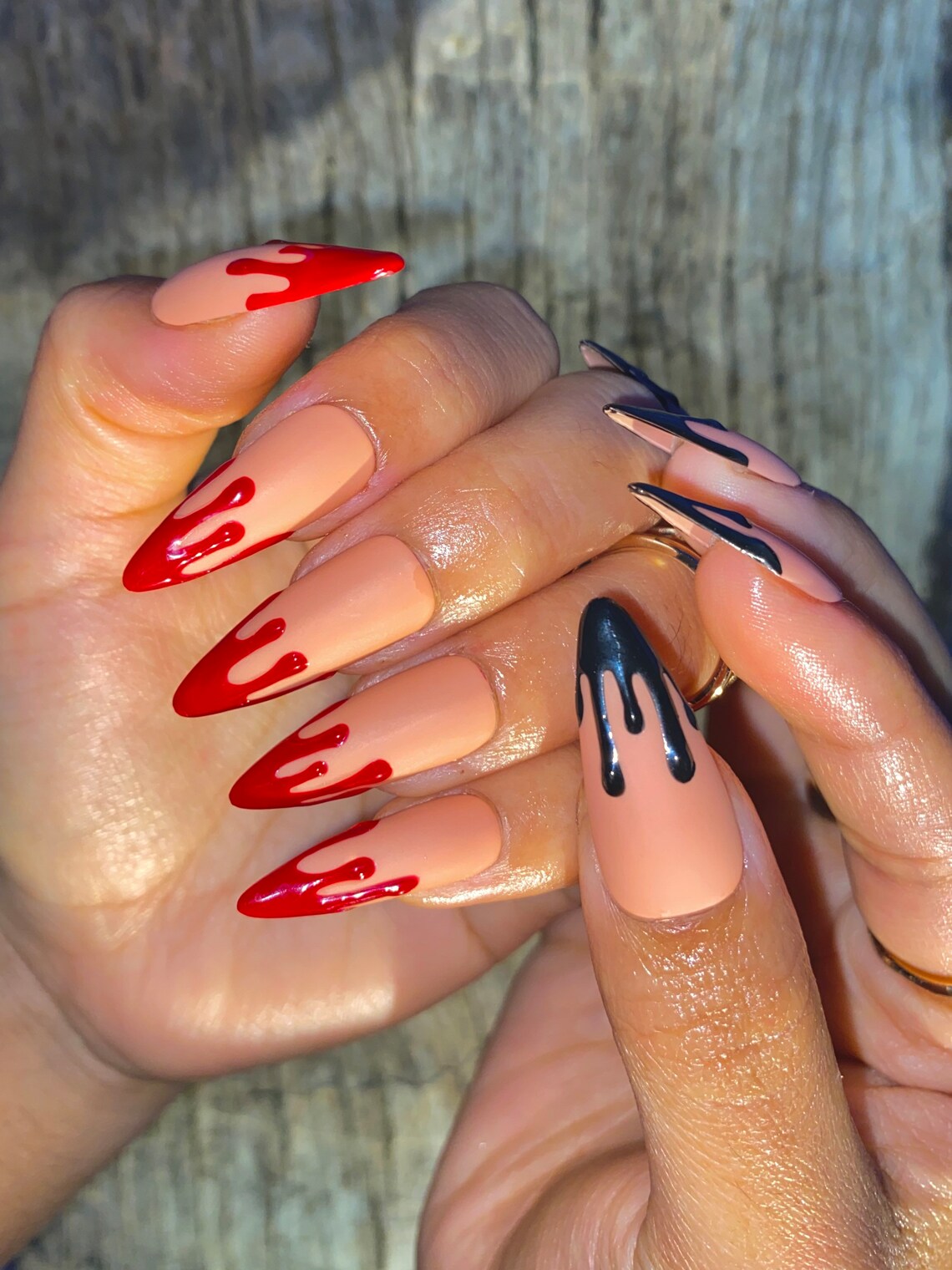 Creepy Dripping Blood Nails/ Halloween Press on Nails - Etsy