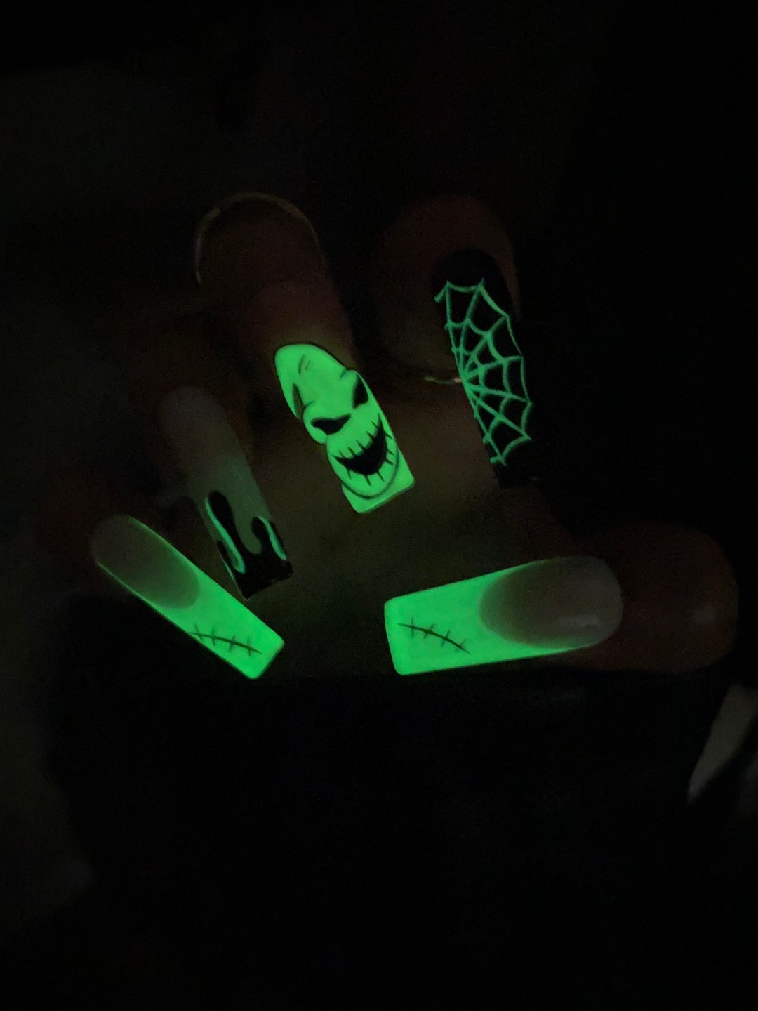 Halloween Oogie Boo Nails/ Halloween Press on Nails - Etsy