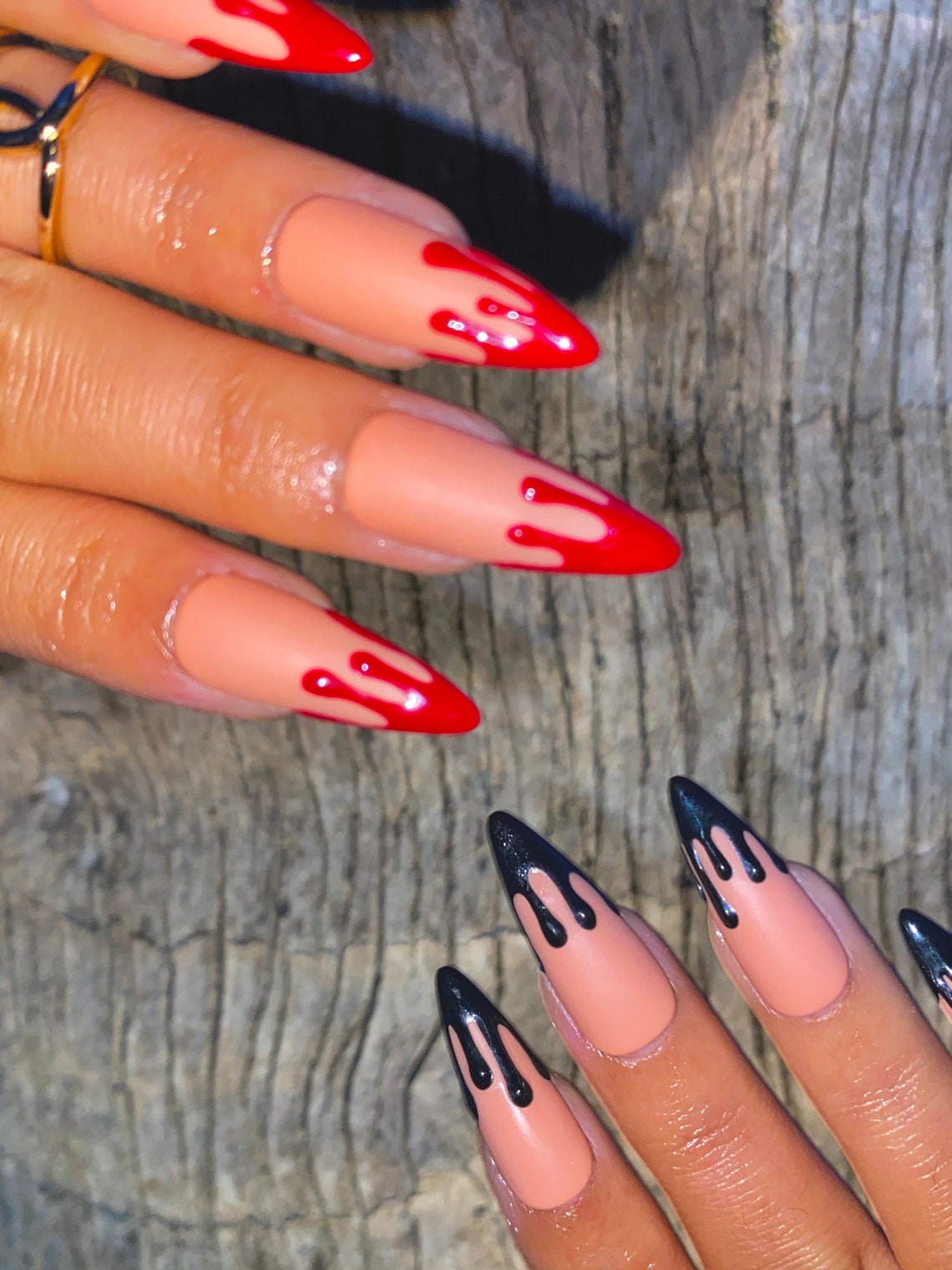 Creepy Dripping Blood Nails/ Halloween Press on Nails - Etsy