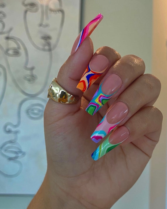 French Aesthetic Press on Nails Trendy Nails Etsy