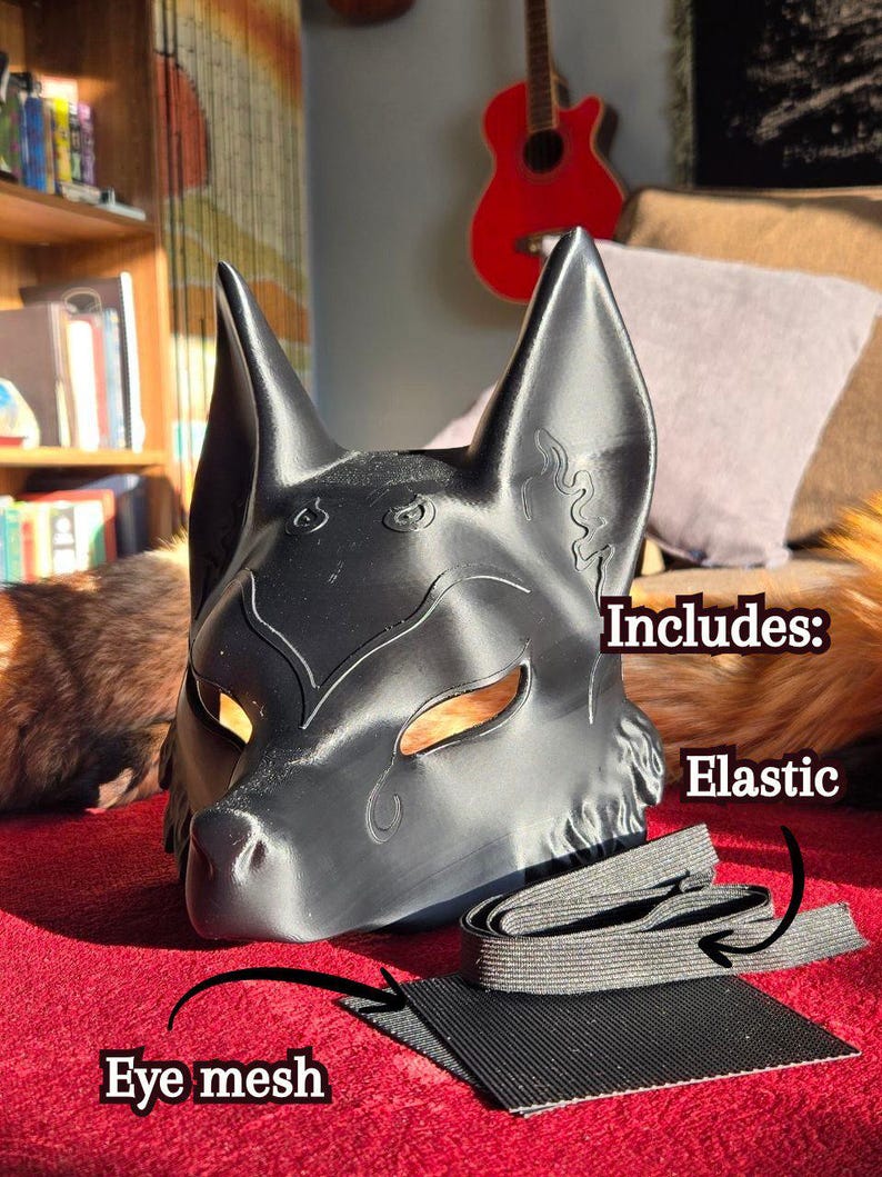 Lined Kitsune Mask | Limited Quantity | Customizable & Paintable ...