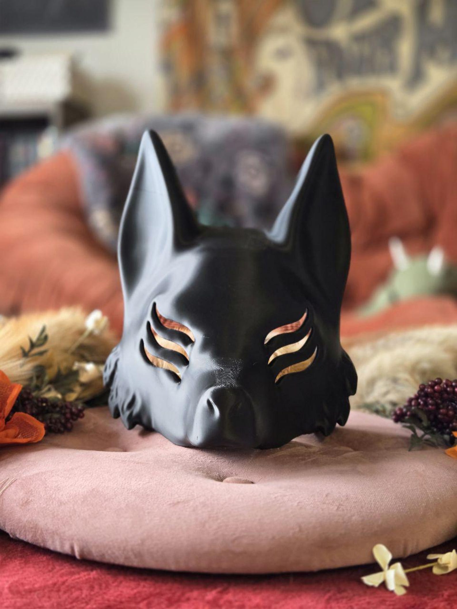 3-eyed Kitsune Mask | Limited Quantity | Customizable & Paintable ...