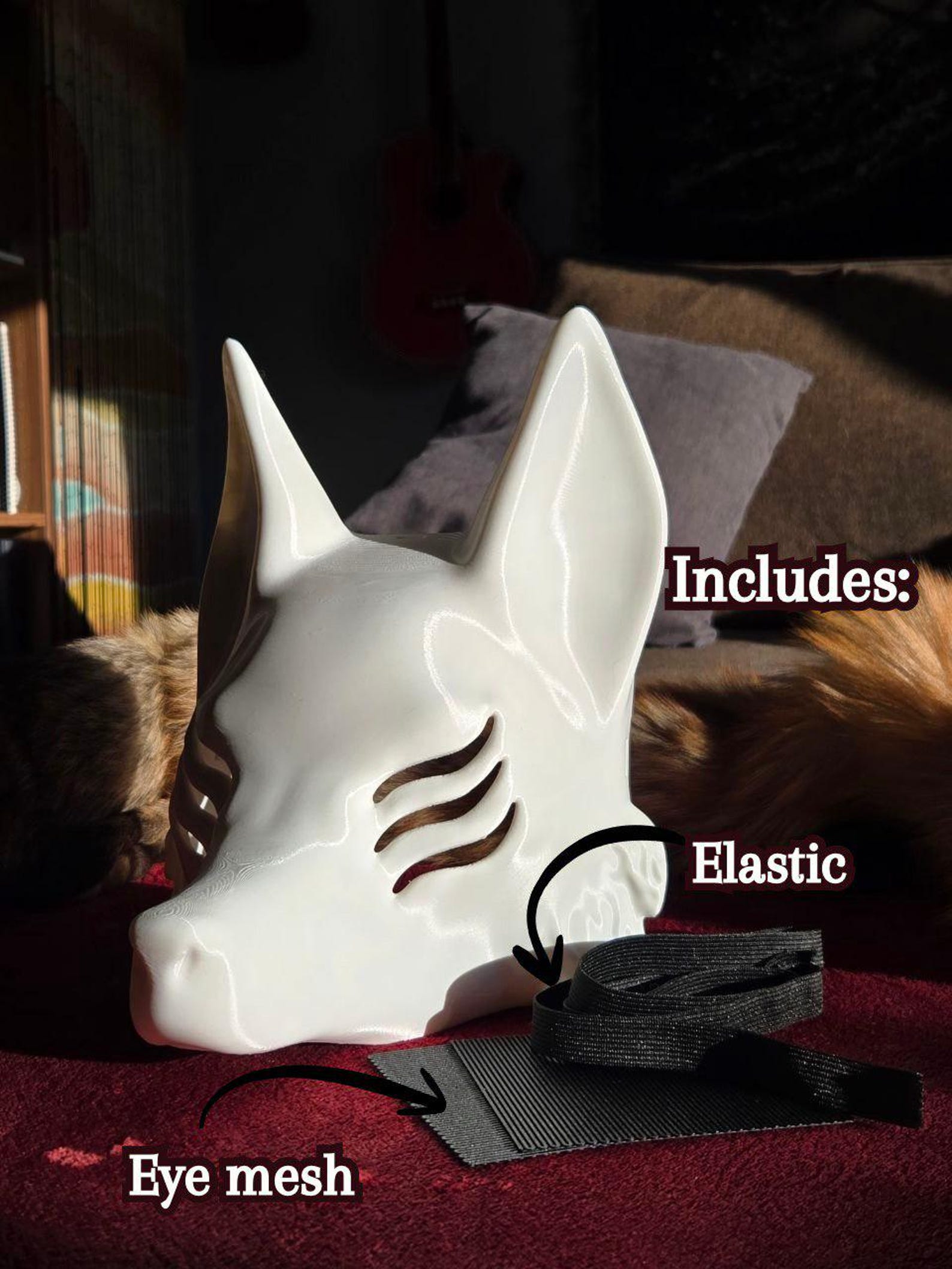 3-eyed Kitsune Mask | Limited Quantity | Customizable & Paintable ...