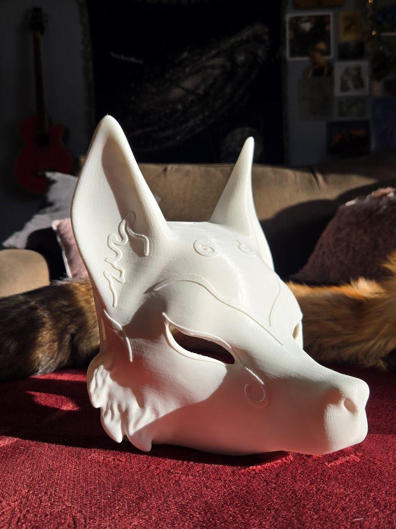 Lined Kitsune Mask | Limited Quantity | Customizable & Paintable ...