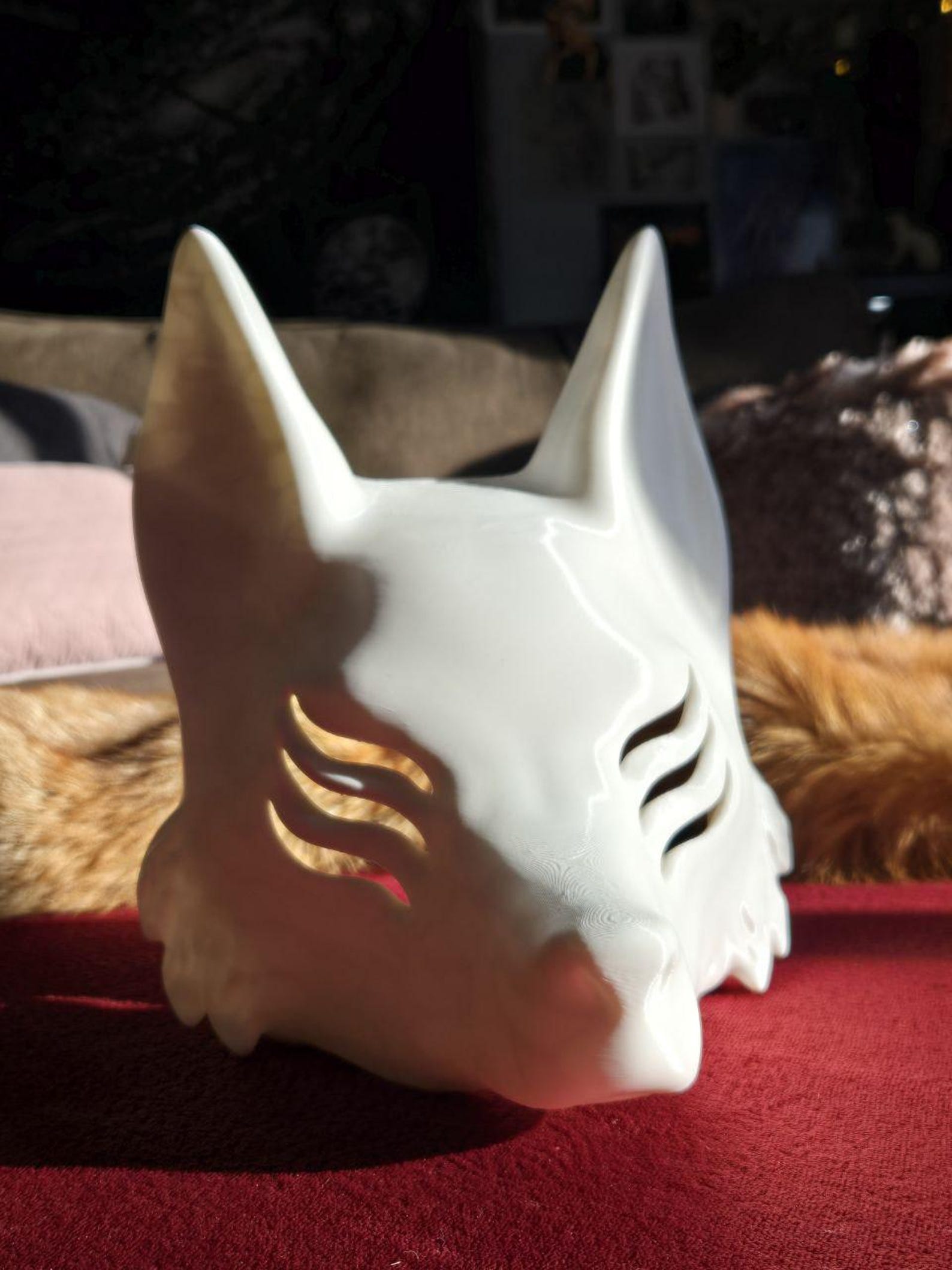 3-eyed Kitsune Mask | Limited Quantity | Customizable & Paintable ...