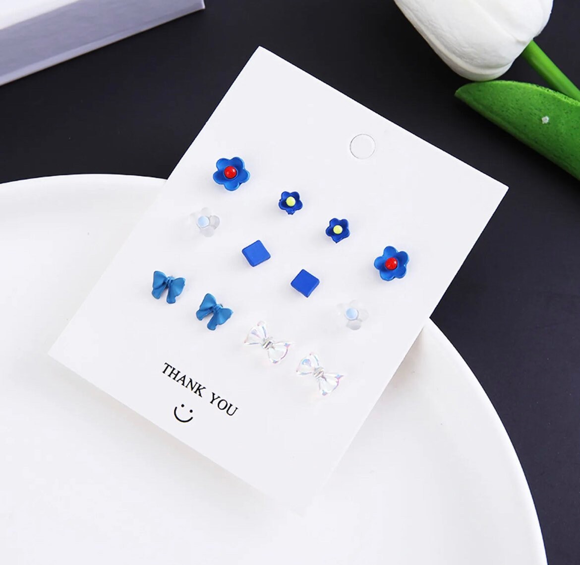 Set of Earrings, 7 Pairs of Earrings, Stud Earrings, Days of the Week ...