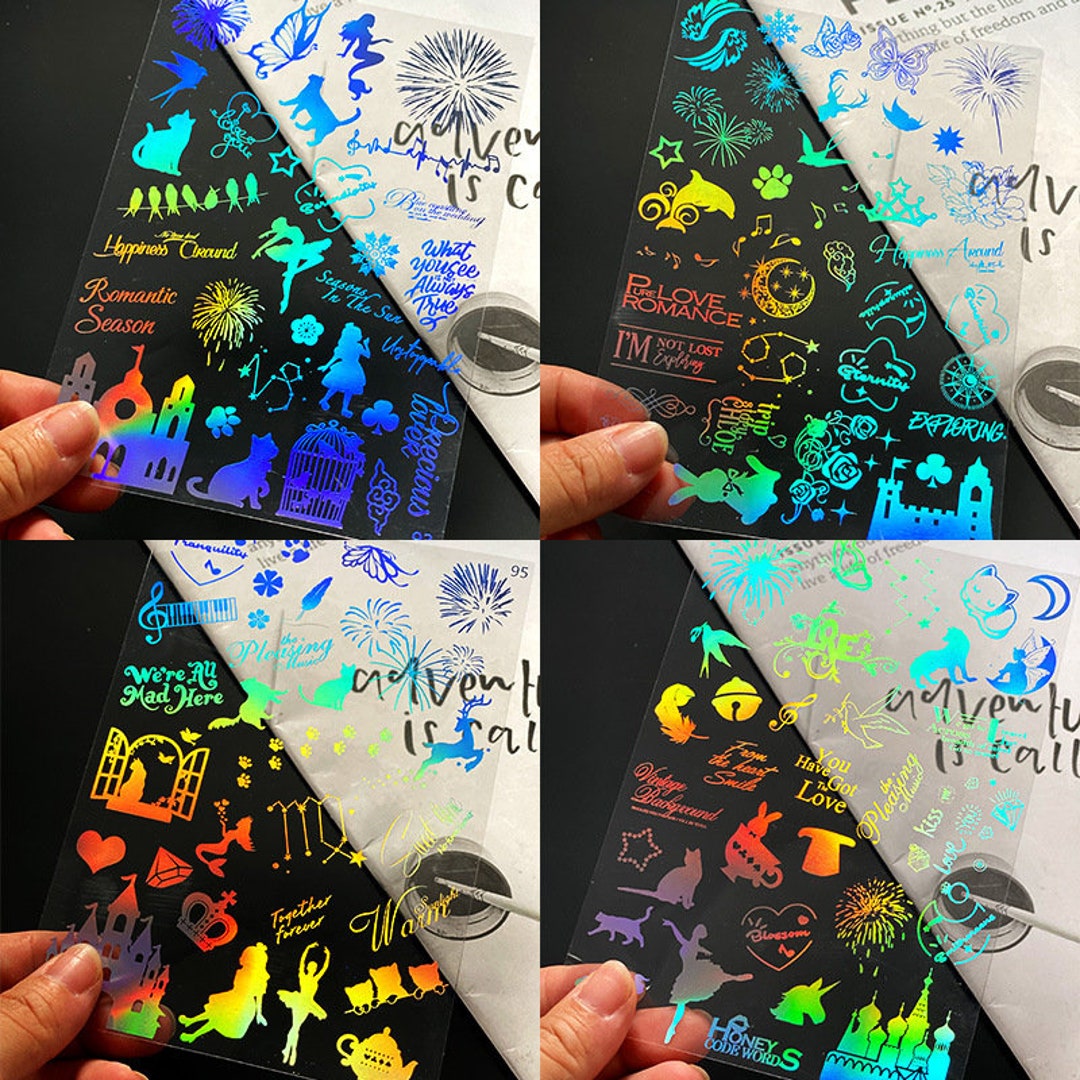 Crystal Drops Diy Handmade Laser Material Transparent Sticker Alice ...