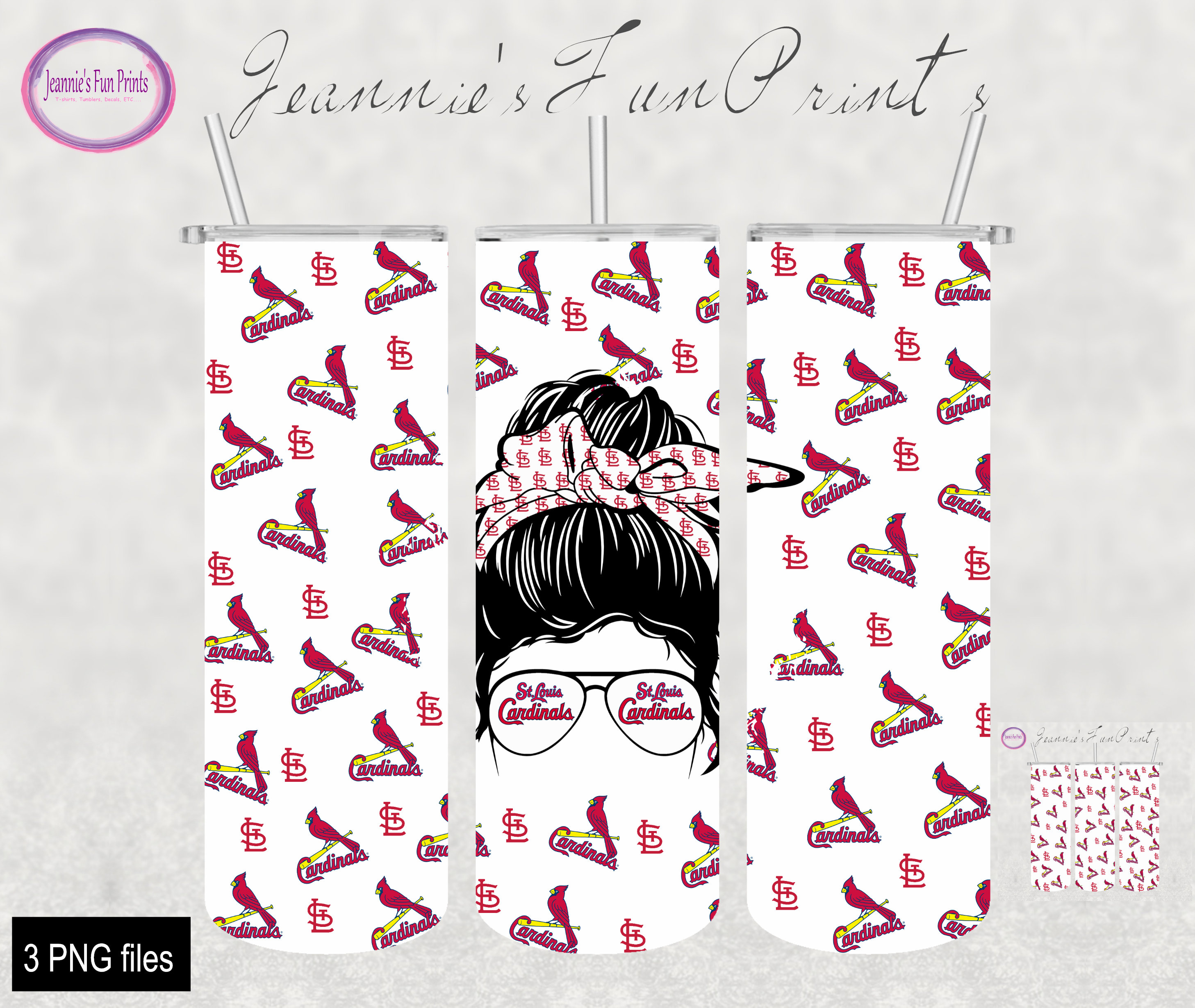 St Louis Cardinals Baseball Tumbler Wrap, Straight 20oz, Sublimation ...