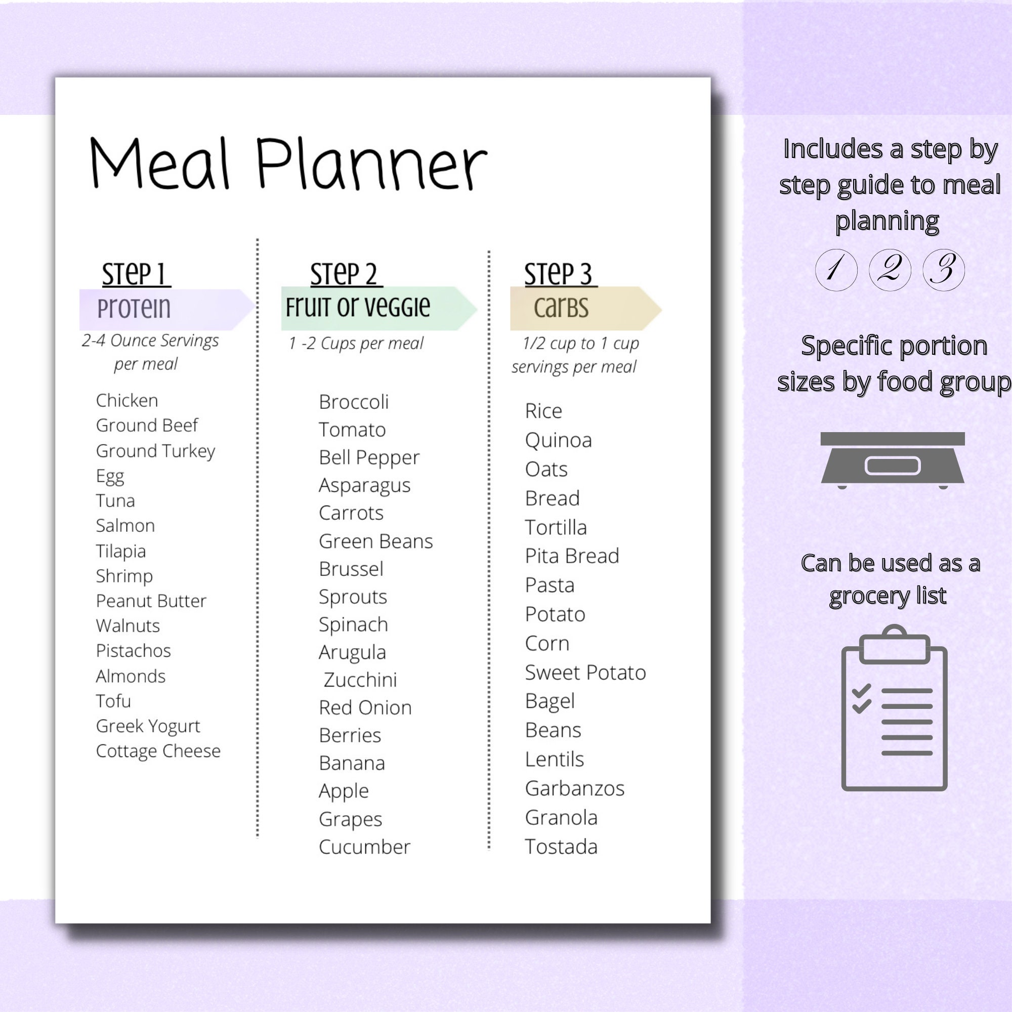 Weekly Meal Plan Guide - Etsy