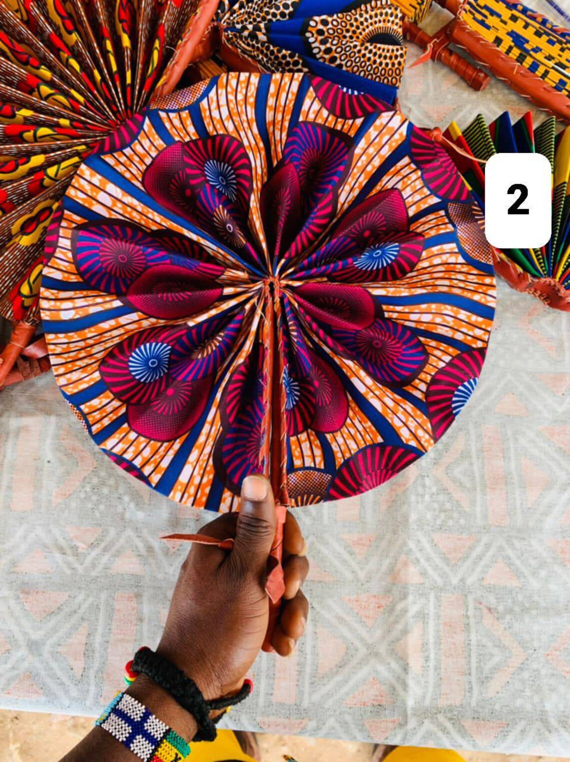 25 Foldable African Fan, Ankara Handfan for Bulk Purchase, Textile Fan ...