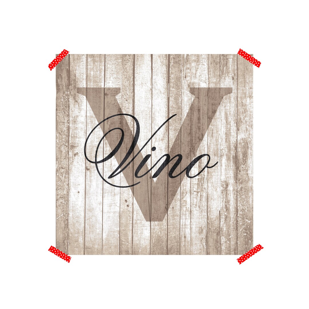 Poster LETTER V Like Vino Cursive Script Sepia Vintage Style - Etsy