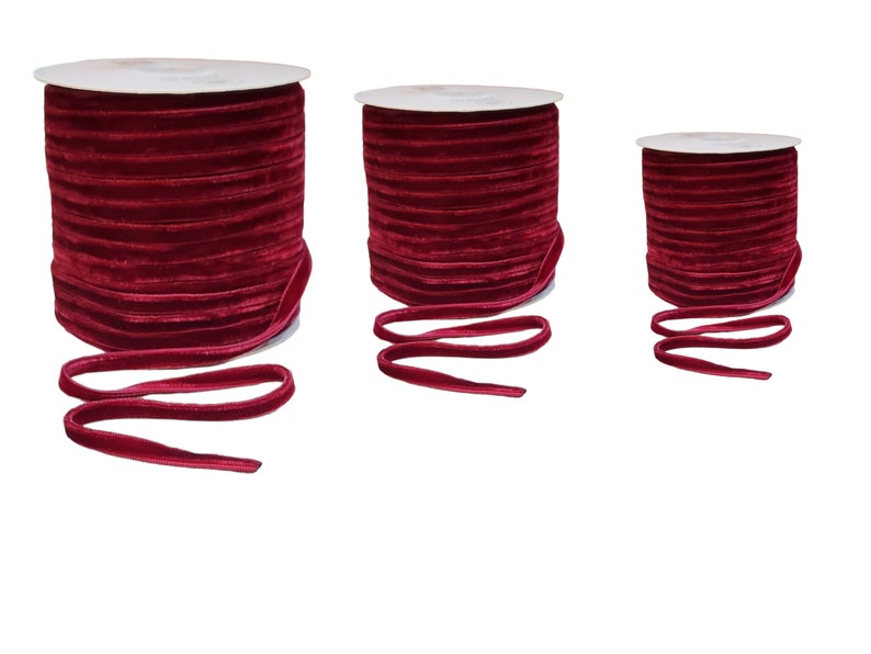 Double Face Luxury Burgundy Velvet Ribbon 7mm 1/4 - Etsy