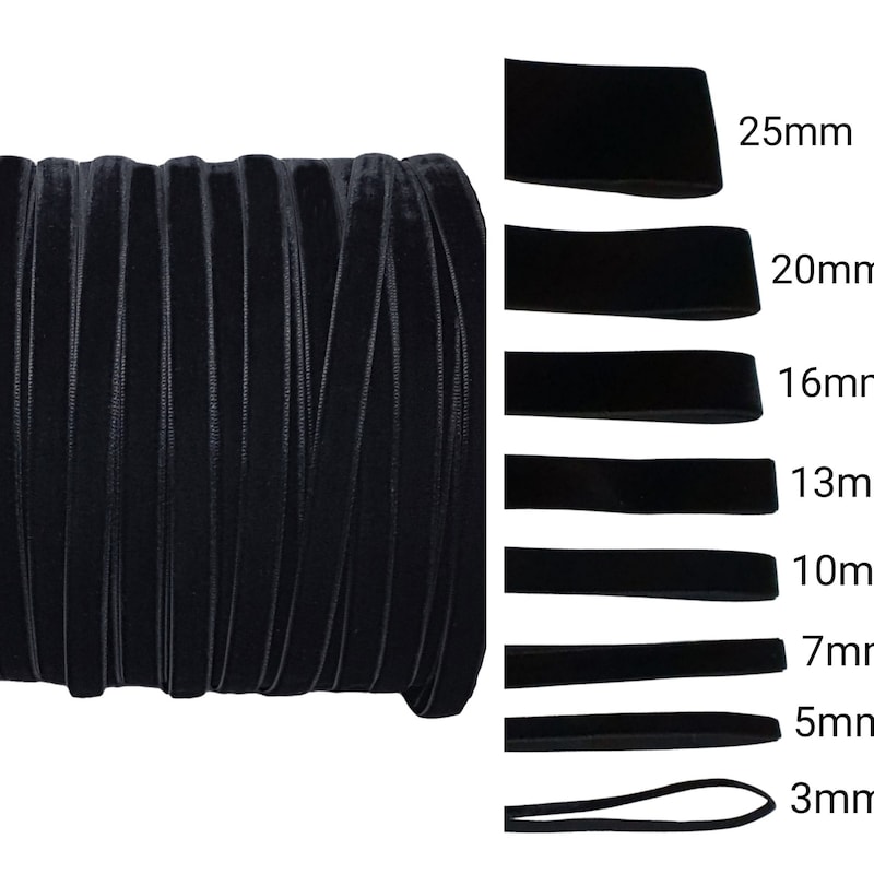 Black Velvet Ribbon - Etsy UK