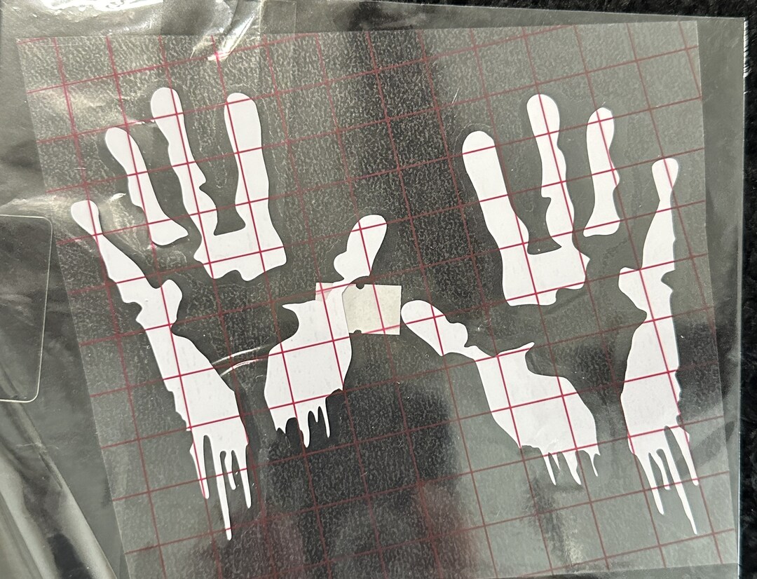 Dripping Handprint Car Decal Permanent White Vinyl - Etsy