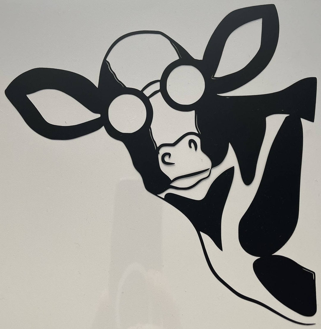 Cow Face Permanent Black Vinyl Car/window Decal (#1) - Etsy