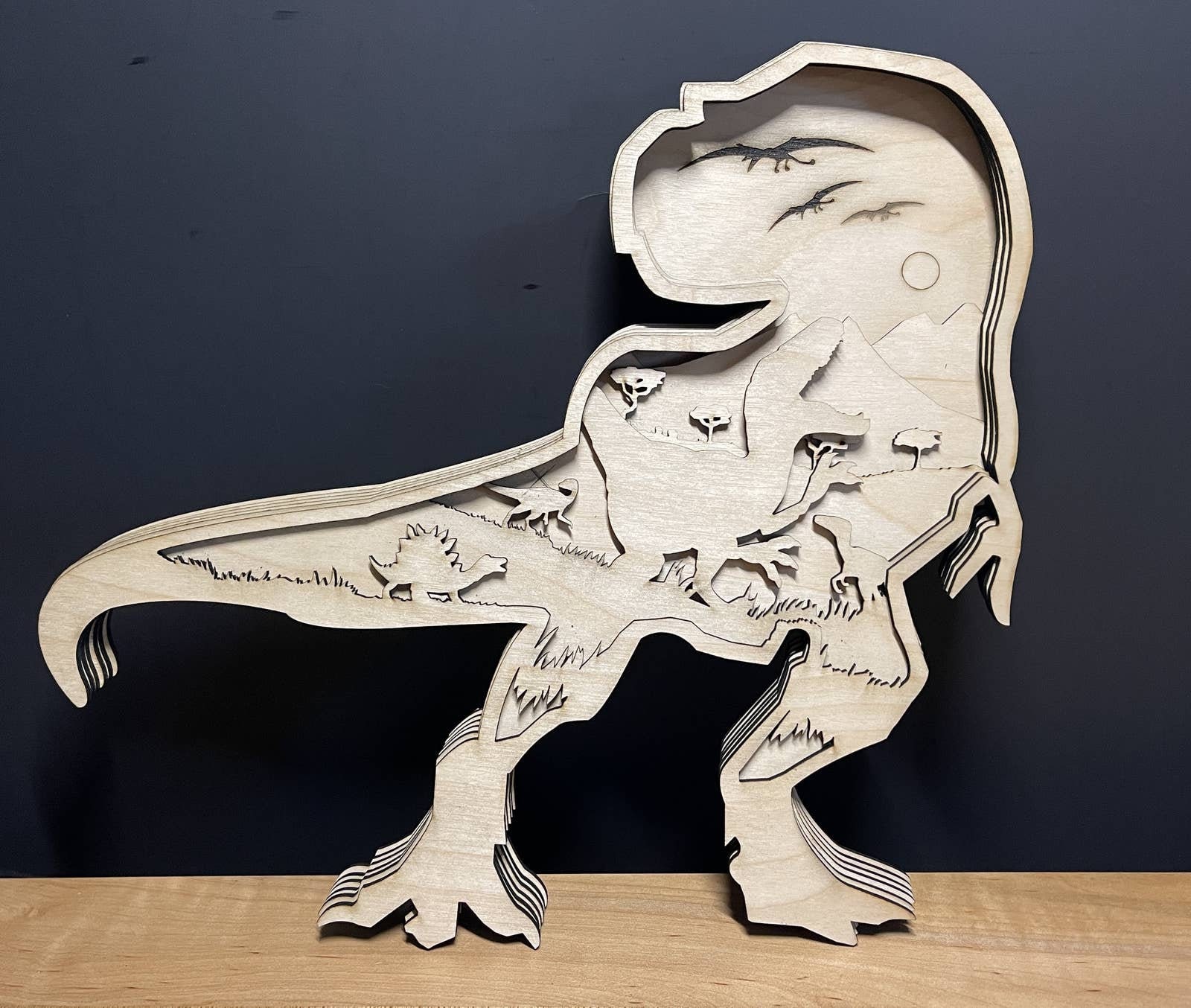 3D Laser Cut 6 Layer Dinosaur - Etsy