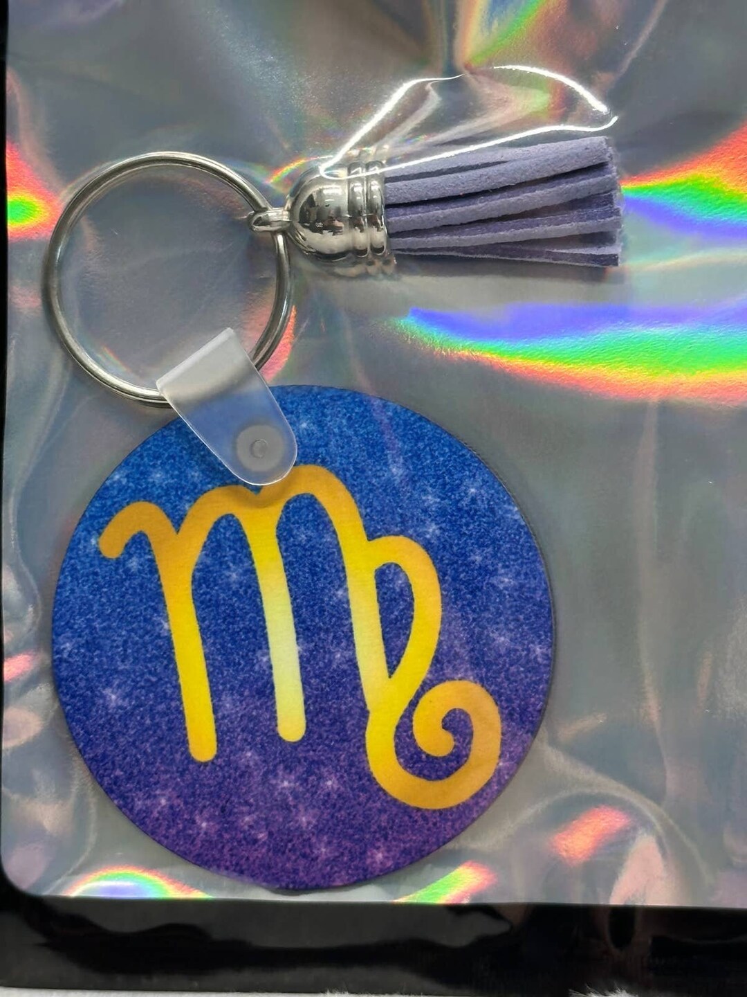 2 Virgo Zodiac Symbol Keychain With Tassel - Etsy