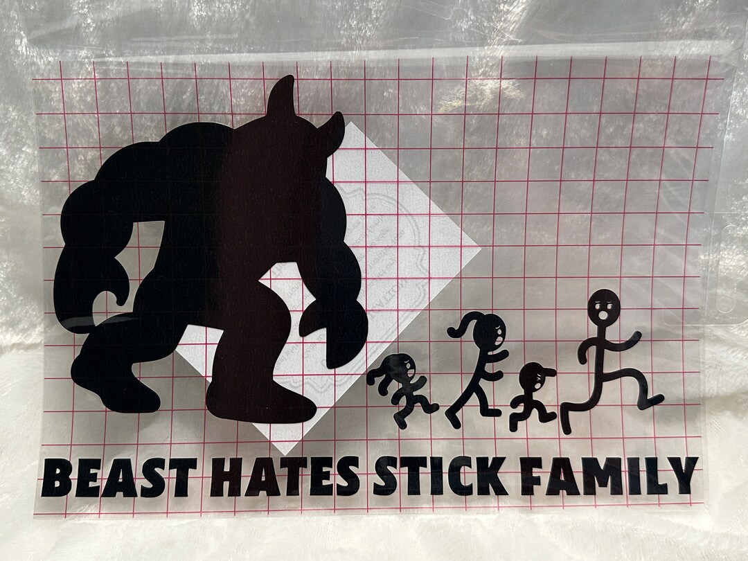 Beast Hates Stick Family Car Decal Permanent Black Vinyl - Etsy
