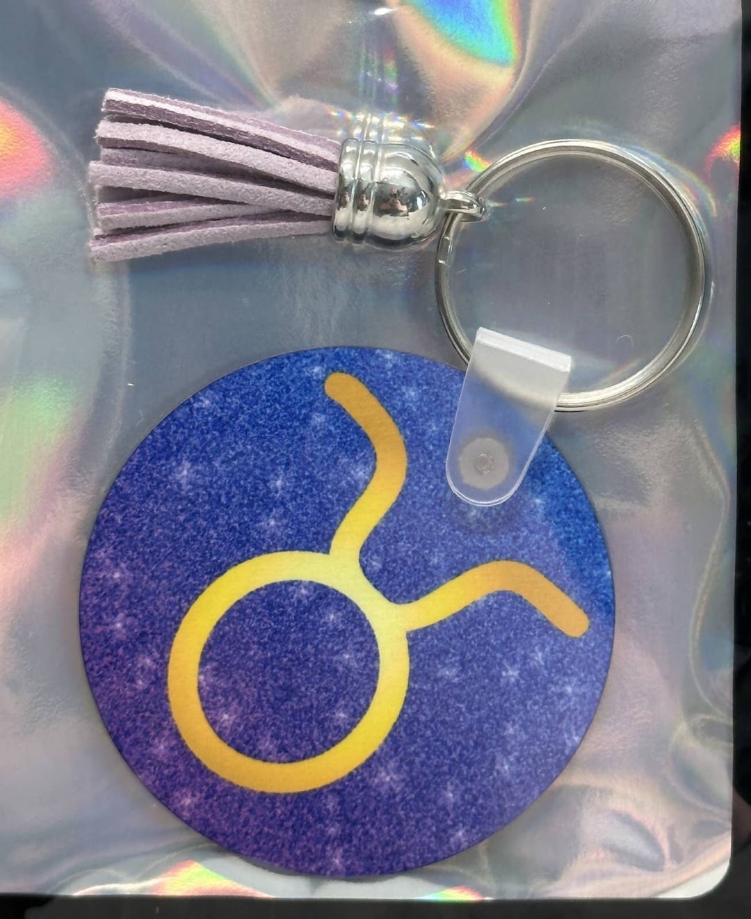 2 Taurus Zodiac Symbol Keychain With Tassel - Etsy