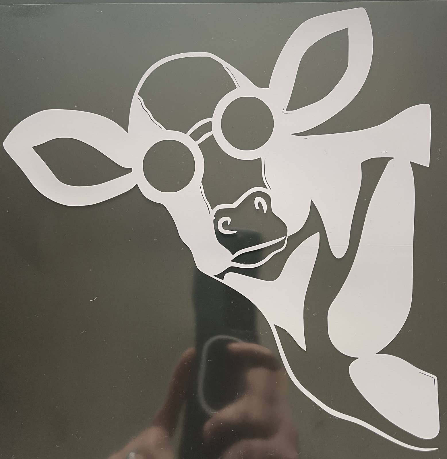 Cow Face Permanent White Vinyl Car/window Decal - Etsy