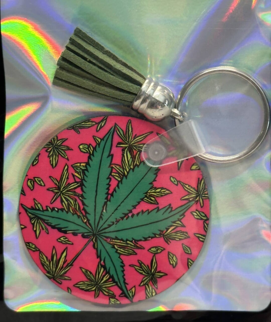 2 Cannabis Leaf Keychain With Tassel 2 - Etsy
