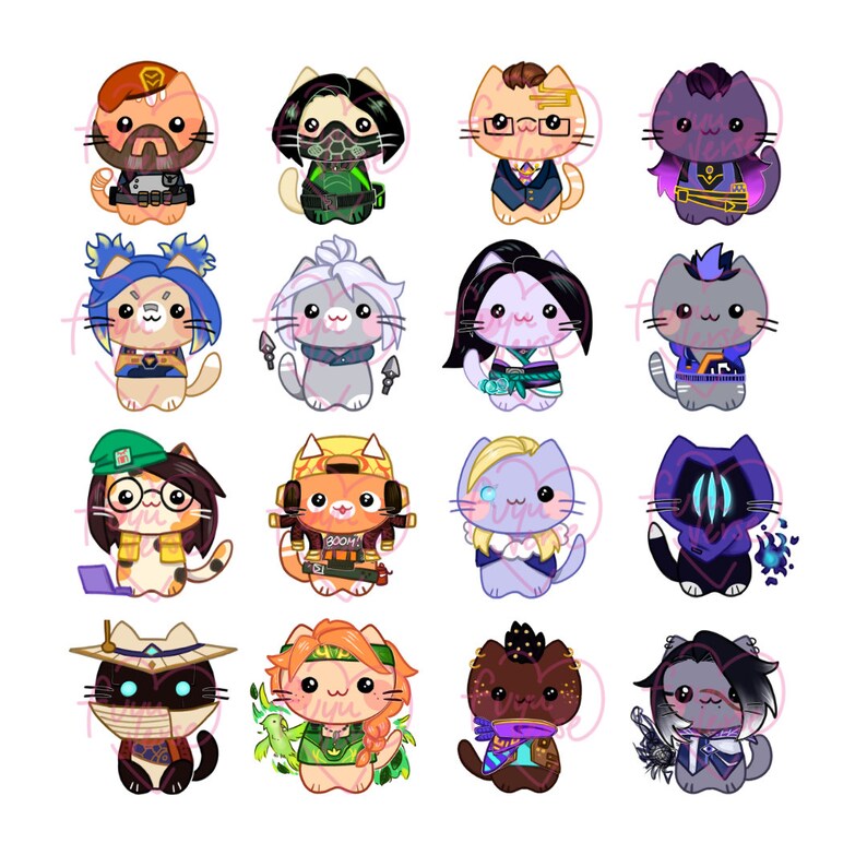 Valorant Cat Acrylic Keychains - Etsy