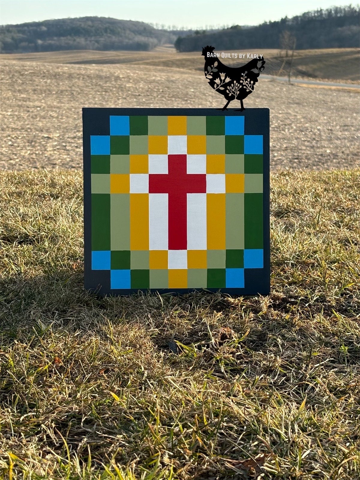 Barn Quilt, Cross Barn Quilt, Easter, Rustic Barn Decor, Spring, Home ...