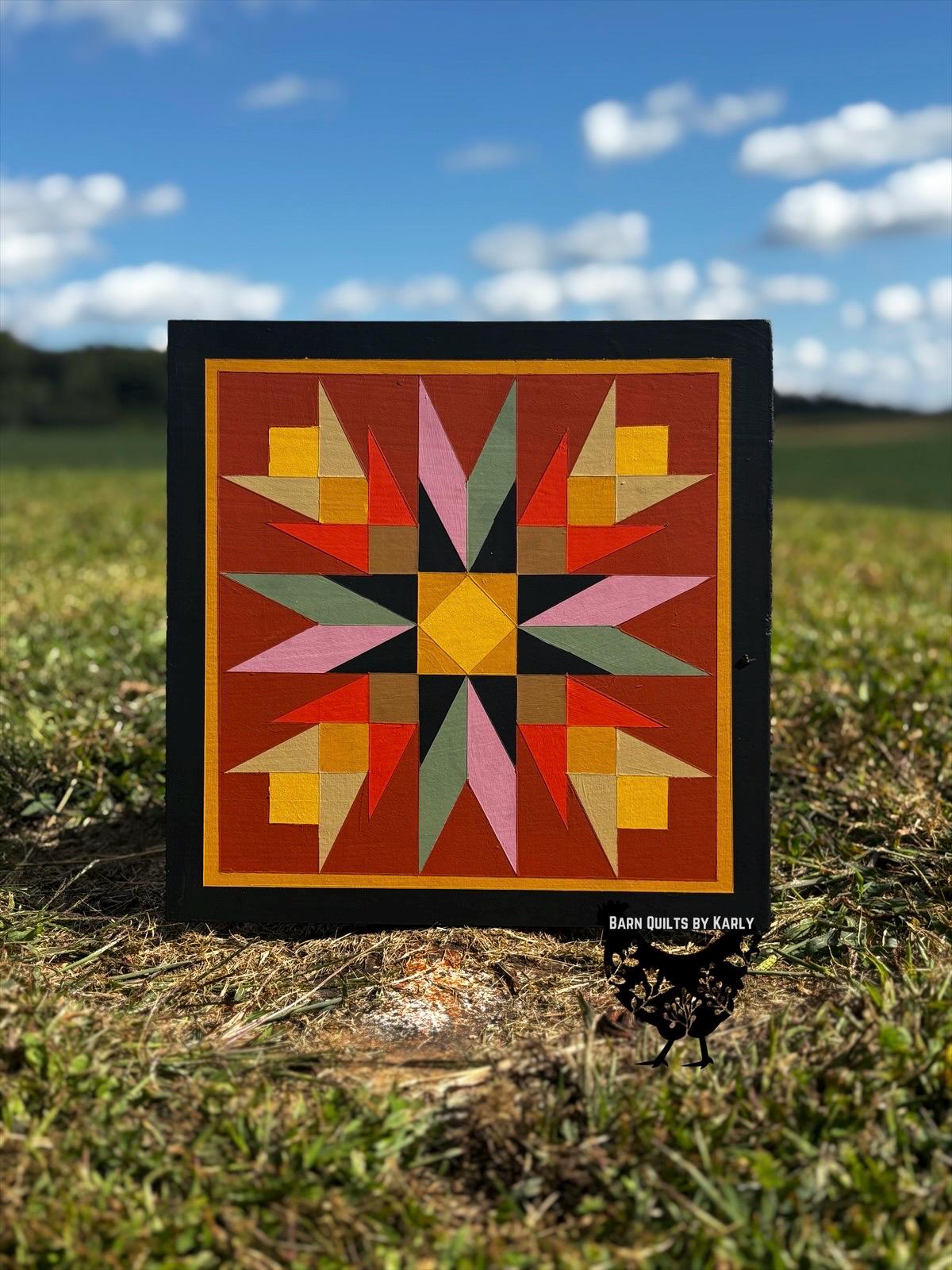 Thistle Rose Barn Quilt: Autumn Wall Decor - Etsy