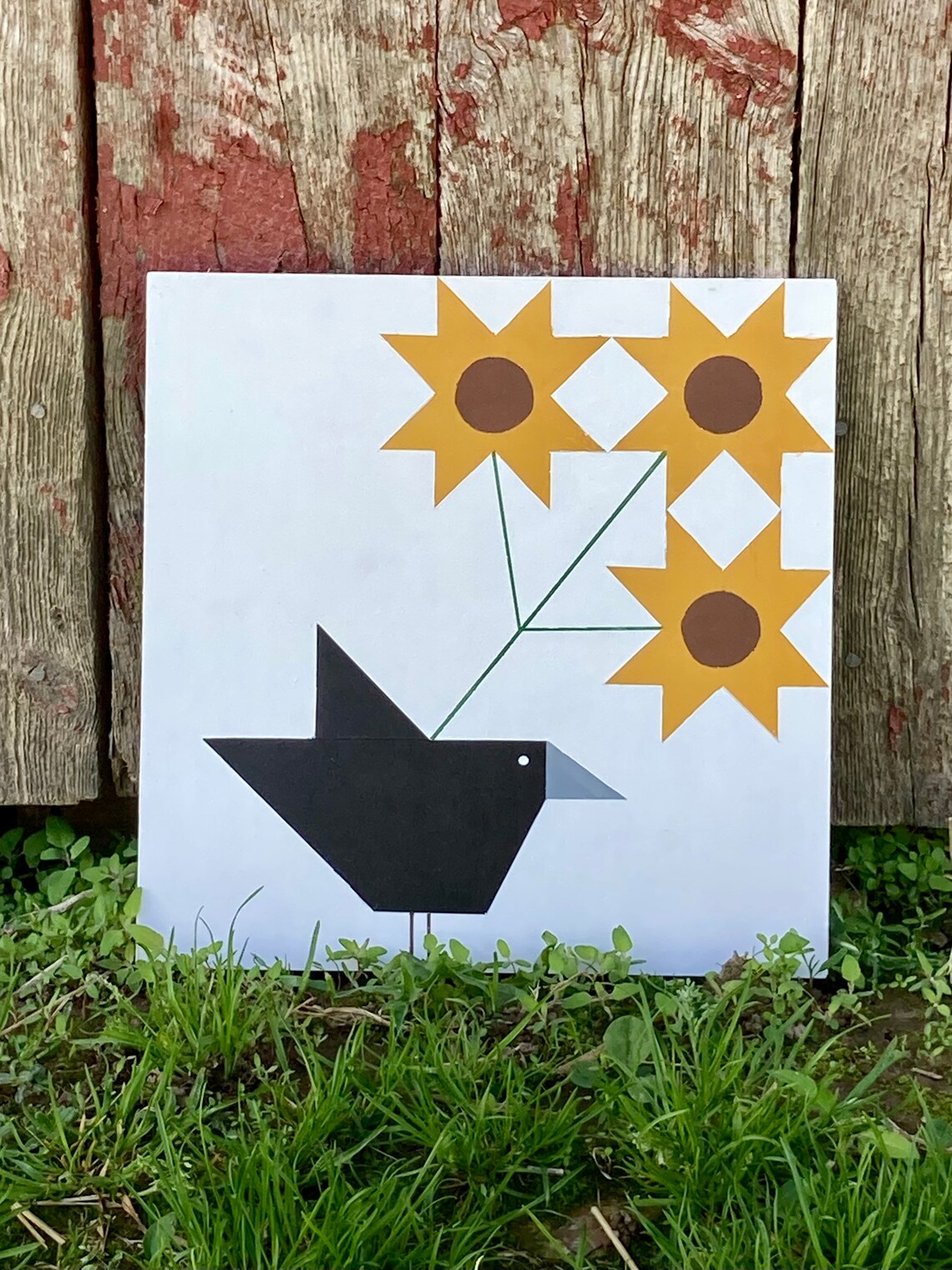Barn Quilt Crow Barn Quilt Crow Sunflowers Wall Decor - Etsy