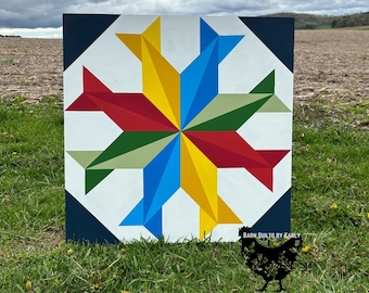 Barn Quilt, Star Barn Quilt, Wall Decor Barn Quilts, Starburst, Home ...