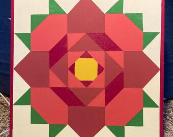 Rose Barn Quilt - Etsy