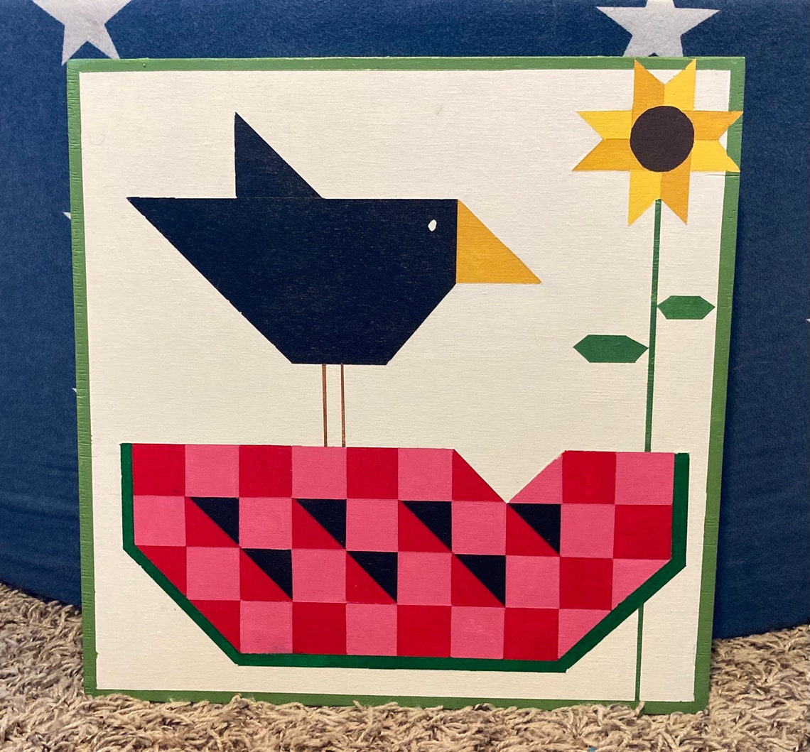 Barn Quilt Crow Barn Quilt Wall Decor Barn Quilts - Etsy