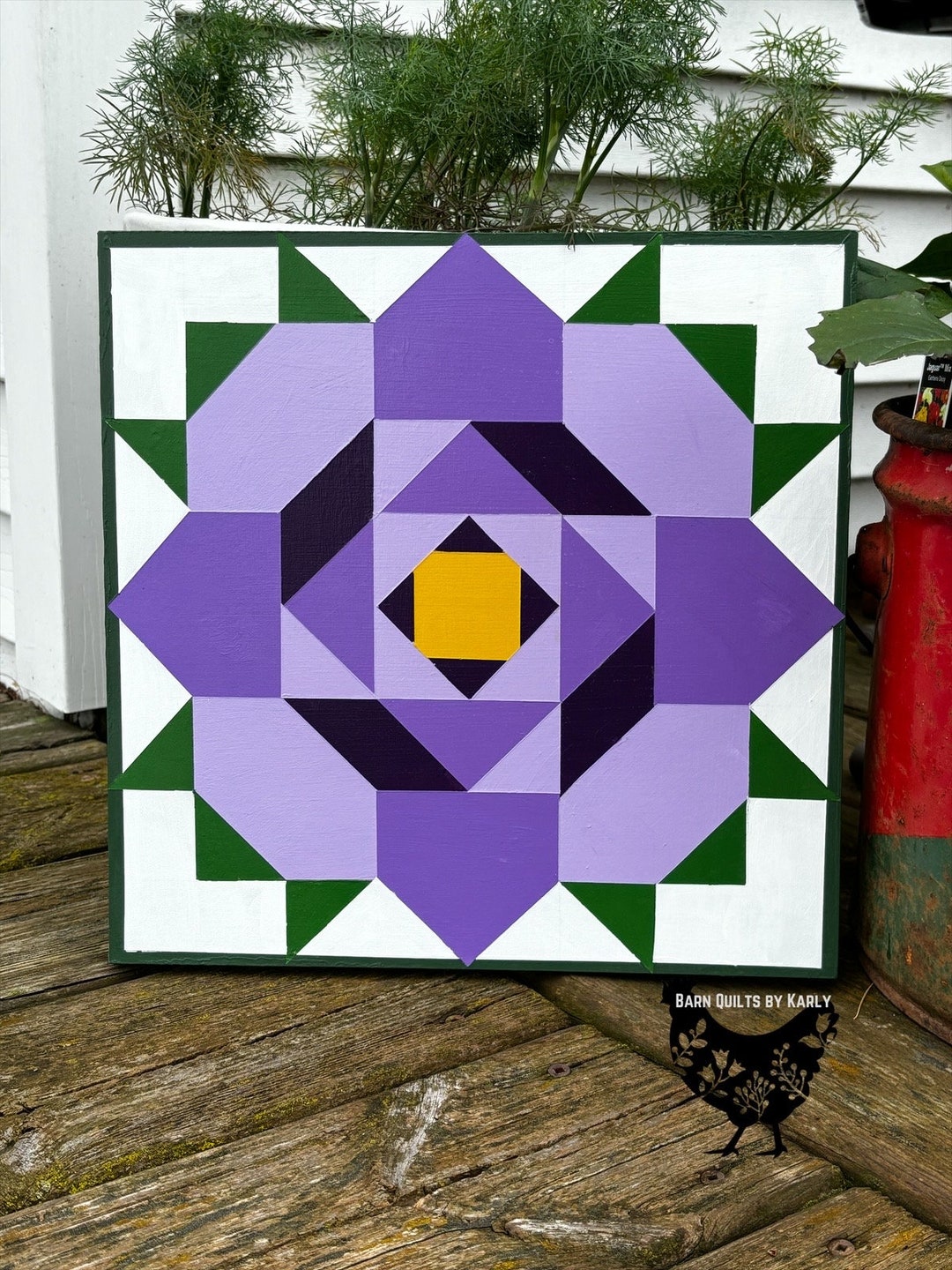 Barn Quilt, Rose Barn Quilt, Wall Decor, Handmade, Barn Quilts, Flowers ...