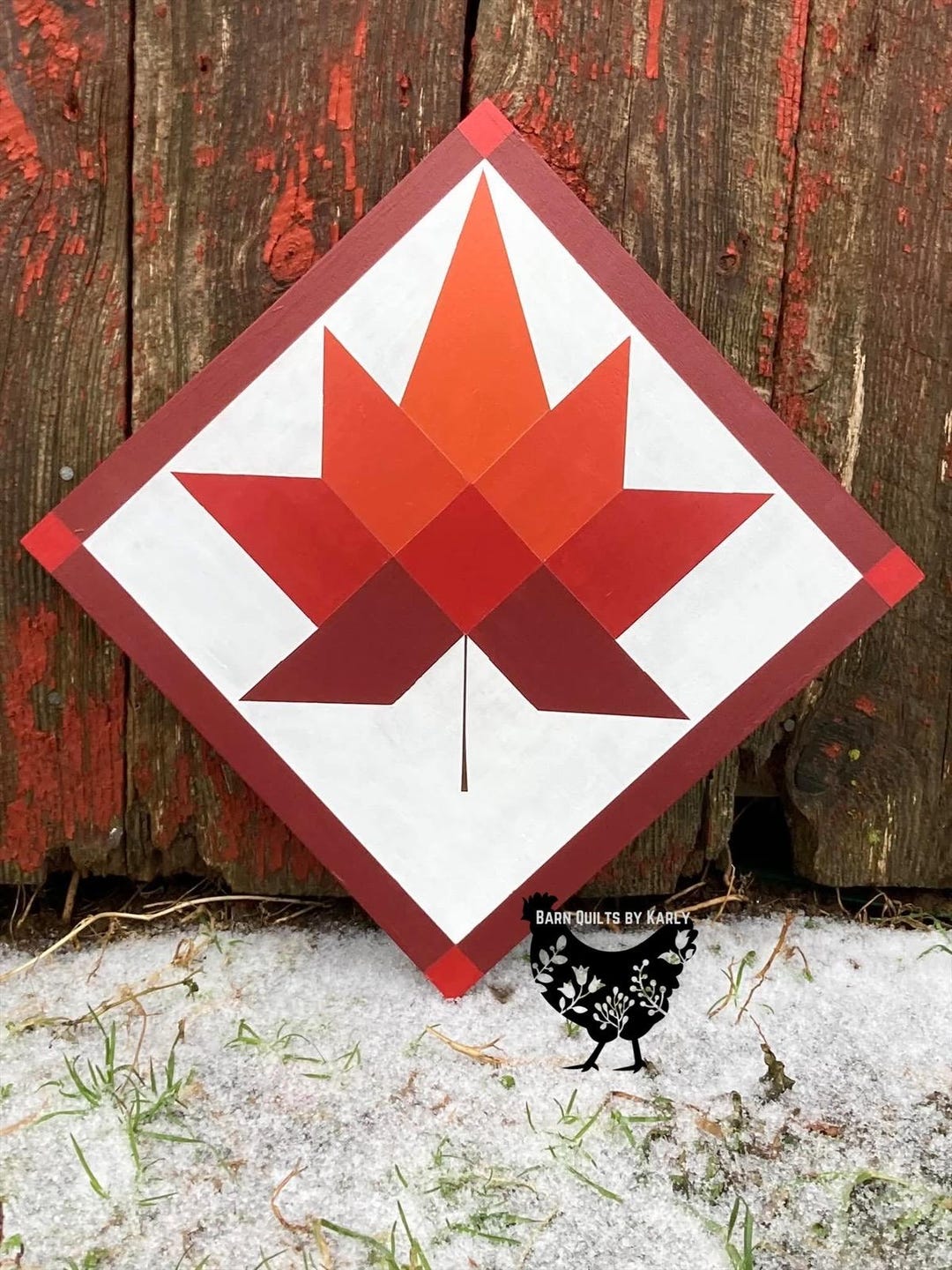 Handmade Maple Leaf Barn Quilt: Customizable Fall Decor - Etsy