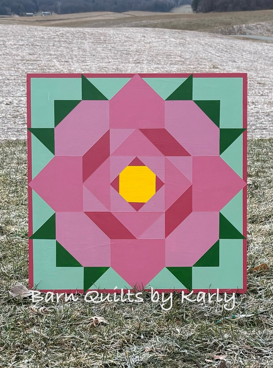 Barn Quilt, Rose Barn Quilt, Wall Decor, Handmade, Barn Quilts, Flowers ...