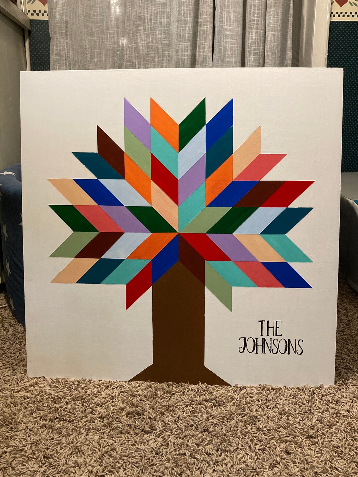 Tree Barn Quilt Tree of Life Wood Barn Quilt Wall Hanging - Etsy