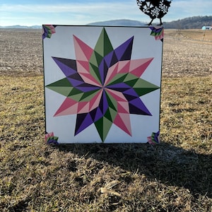 Love Blossom Barn Quilt: Customizable Outdoor Wall Art - Etsy