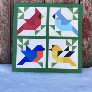 Bird Barn Quilt: Colorful Painted Wall Decor - Etsy