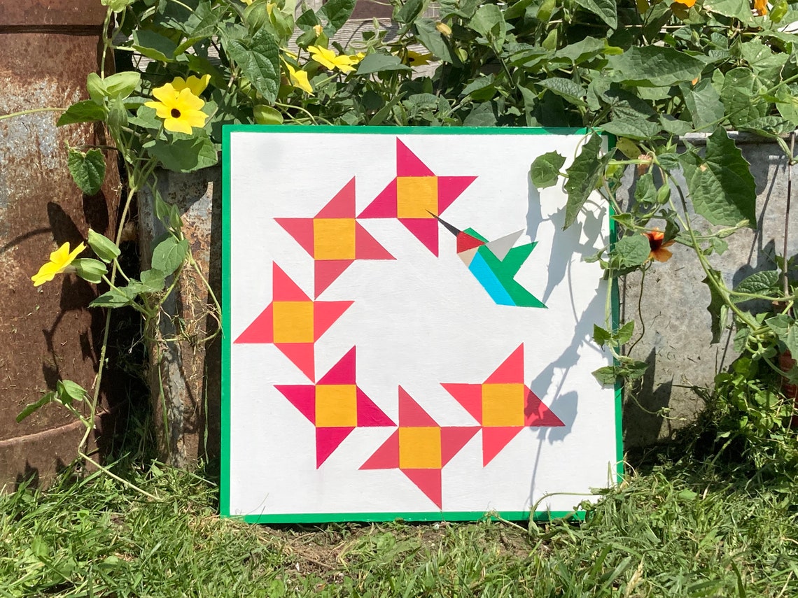 Barn Quilt Hummingbird Barn Quilt Wall Decor Barn Quilts - Etsy