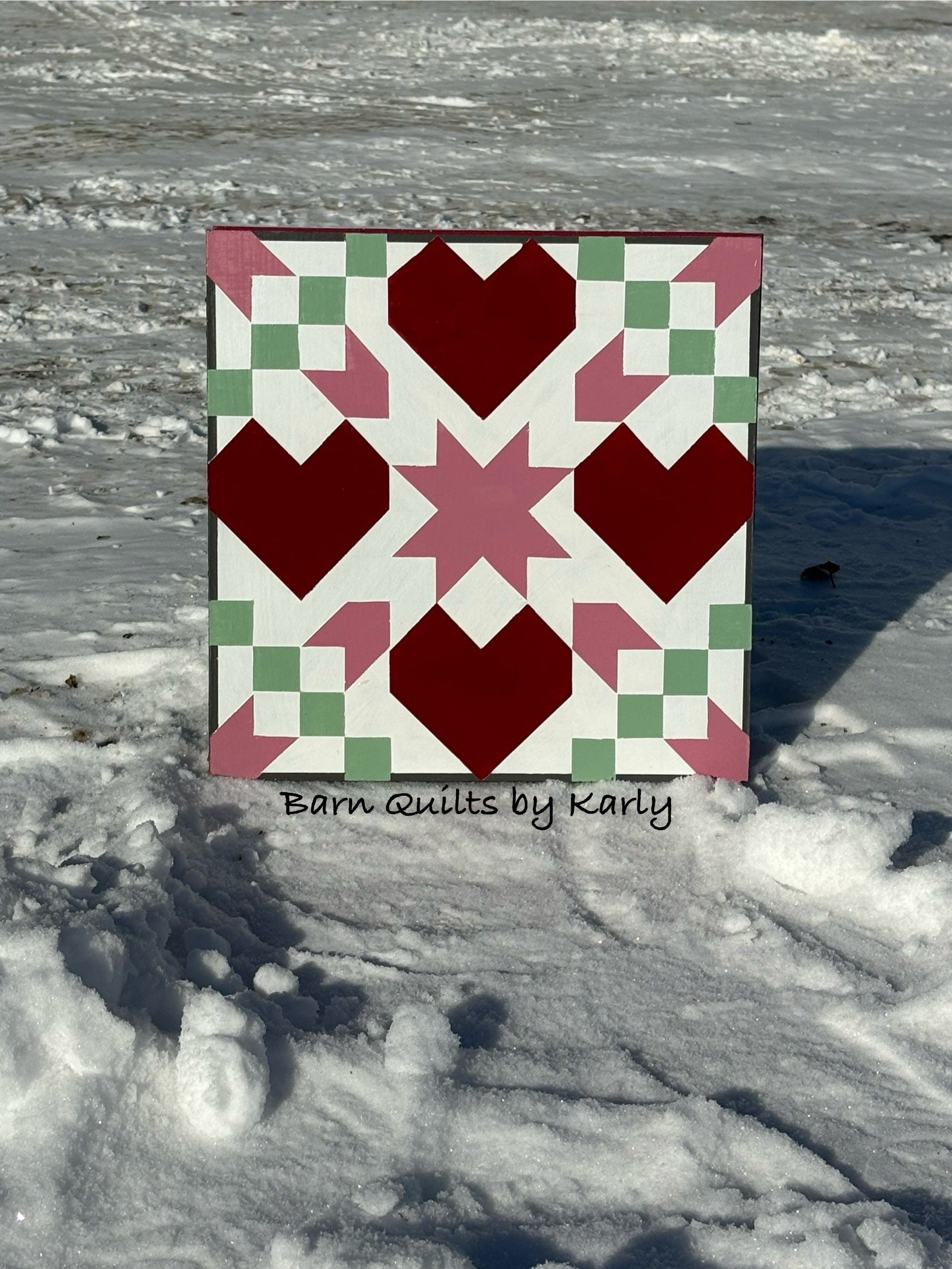 Barn Quilt, Heart Barn Quilt, Wall Decor Barn Quilts, Valentines Day ...