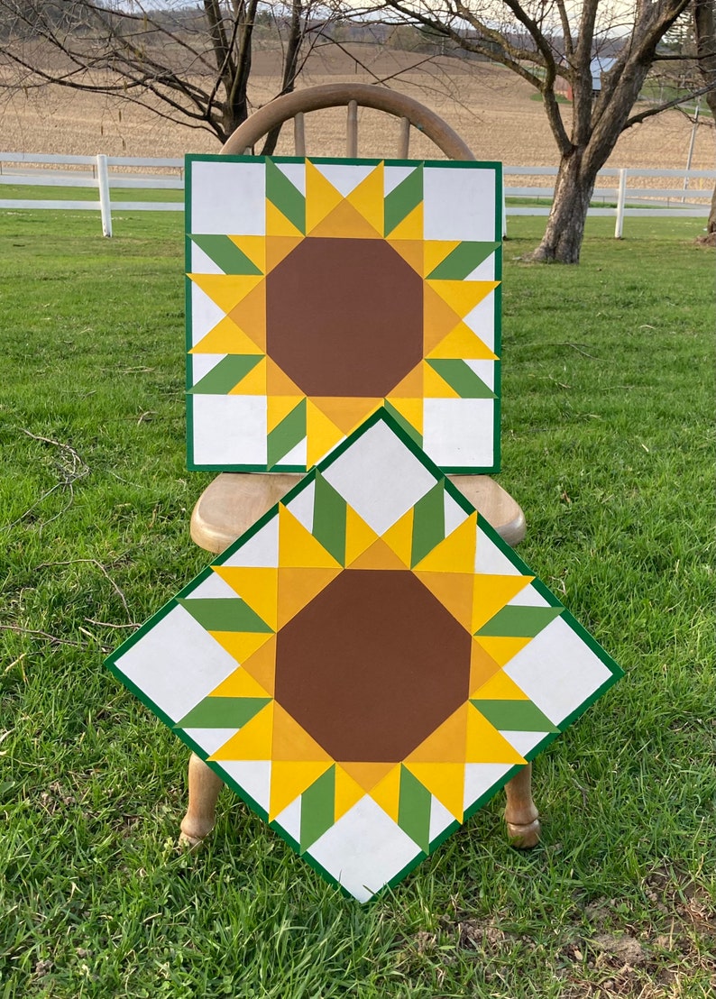 Barn Quilt Sunflower Barn Quilt Wall Decor Barn Quilts - Etsy