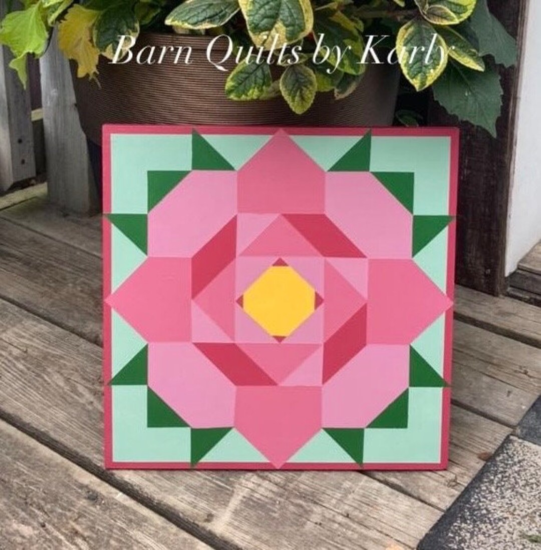 Barn Quilt, Rose Barn Quilt, Wall Decor, Handmade, Barn Quilts, Flowers ...
